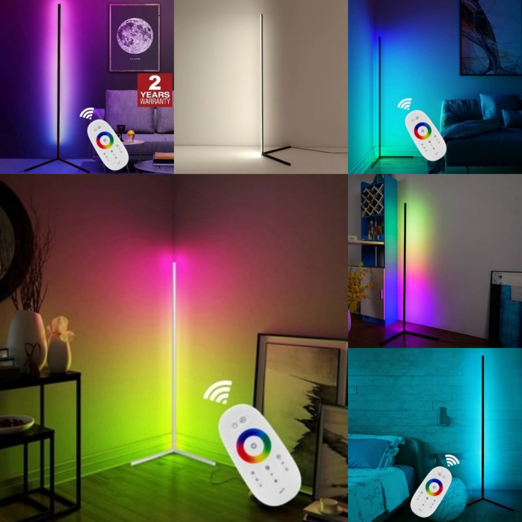RGB Lights MultiColor Nordic RGB Corner Floor Light Minimalist Nordic ...