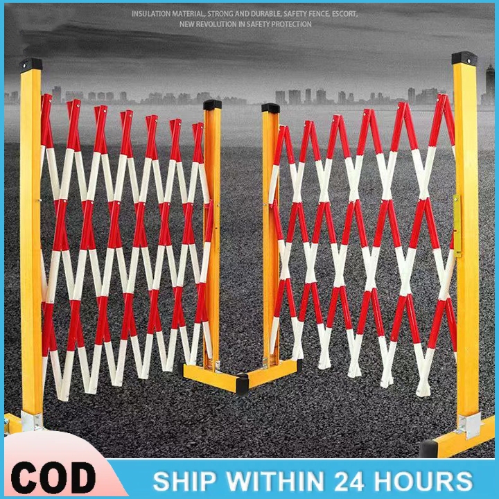 Street traffic barrier movable fiberglass telescopic guardrail safety ...