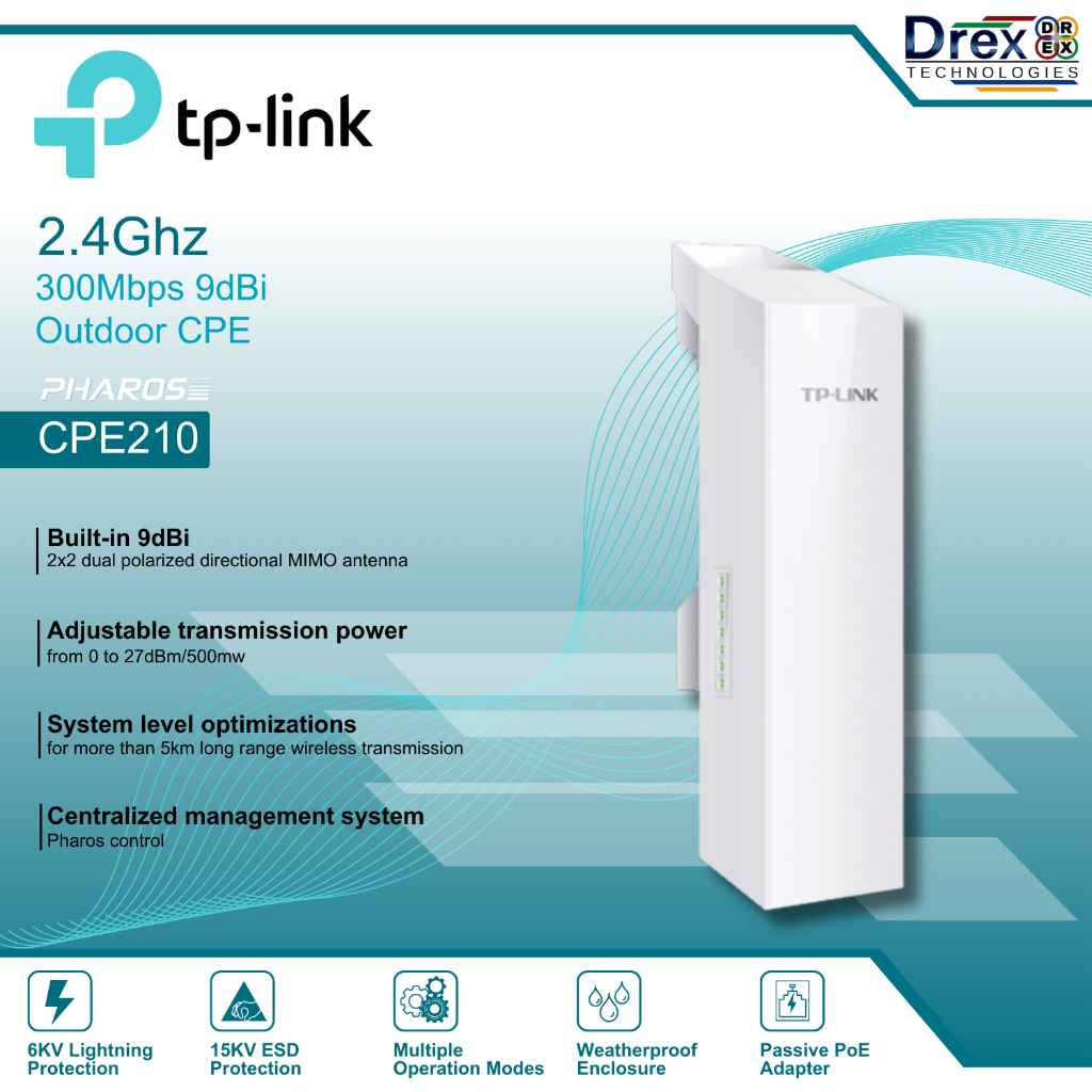 TP-LINK CPE210 2.4 GHz 300Mbps 9 dBi OUTDOOR CPE | Shopee Philippines