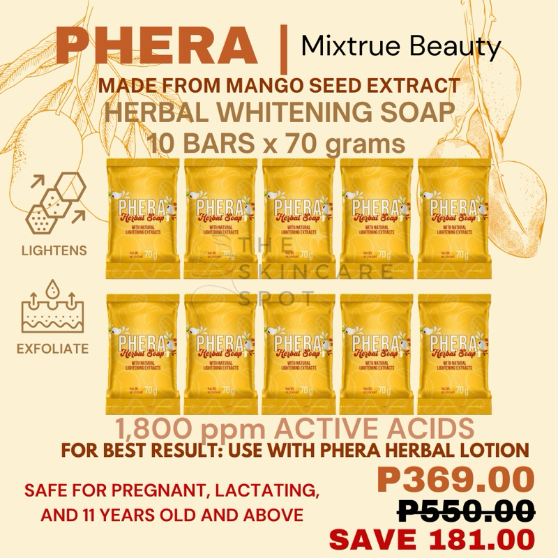 MIXTRUE BEAUTY Phera Herbal Soap (10 BARS) | Shopee Philippines