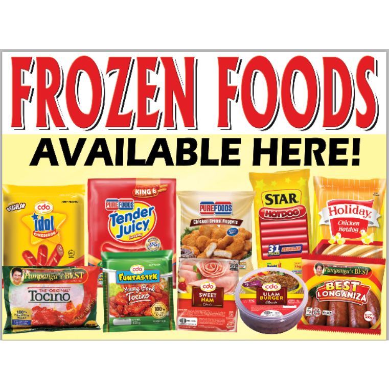 FROZEN FOODS AVAILABLE HERE TARPAULIN (TINDAHAN SERYE) | Shopee Philippines