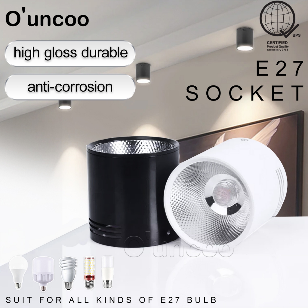 O'uncoo Downlight Surface Mounted Pin Light For Ceiling Black/White E27 ...
