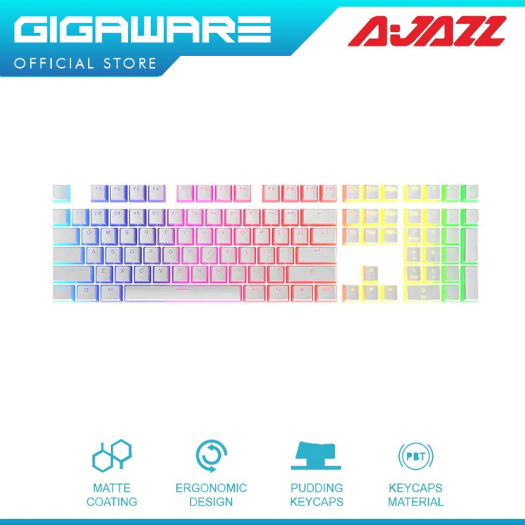 Ajazz PBT Pudding Keycaps 108 Keys Mechanical Keyboard Keycap Set with ...