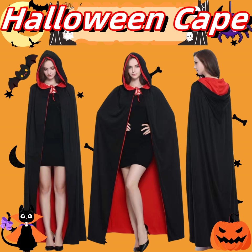 Halloween Costume Makeup Vampire Cape Cloak Kid & Adult Vampire Cloak ...