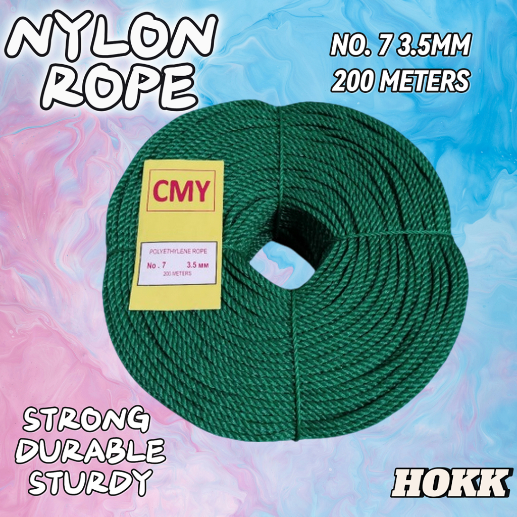 #7 3.5mm GREEN POLYETHYLENE ROPE (200 Meters)/NYLON ROPE/LUBID/TALI | Shopee Philippines
