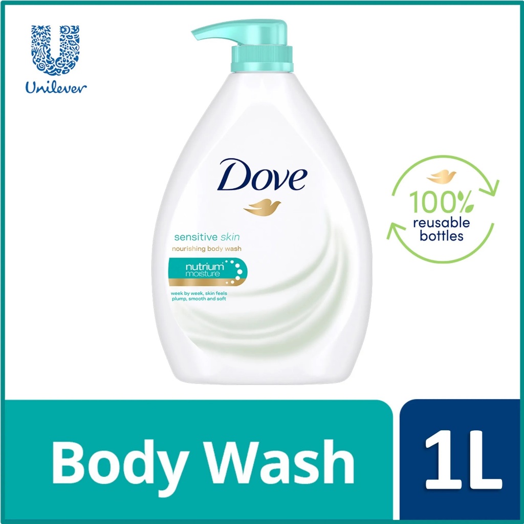 Dove Body Wash Sensitive Skin - 1000mL / 1L / 1 Liter (Refill Pump ...