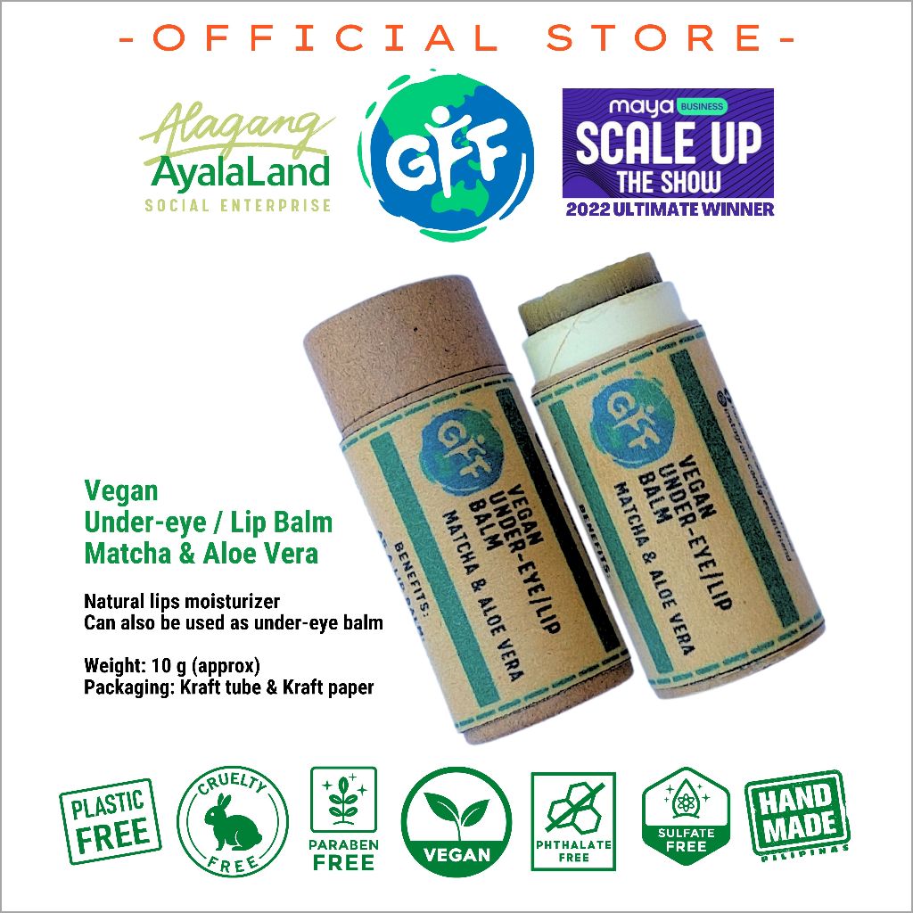 GFF Vegan Matcha & Aloe Vera Under-Eye / Lip Balm 10g [ Plastic-Free ...