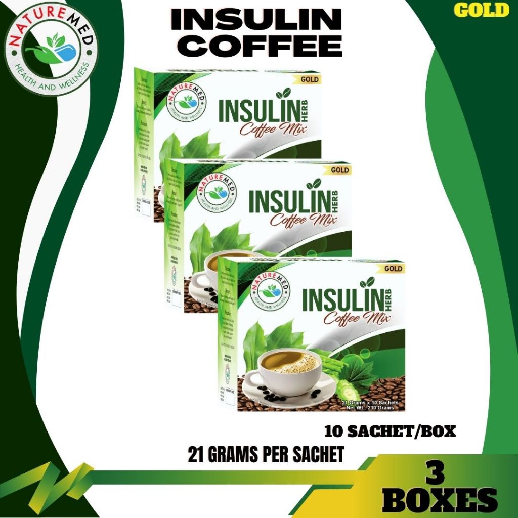 NatureMed Insulin Coffee | 21Grams | 10 Sachet | 3 BOXES | Shopee ...