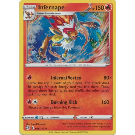 Pokemon TCG - INFERNAPE 026/172 Rare Holo - Brilliant Stars | Shopee ...