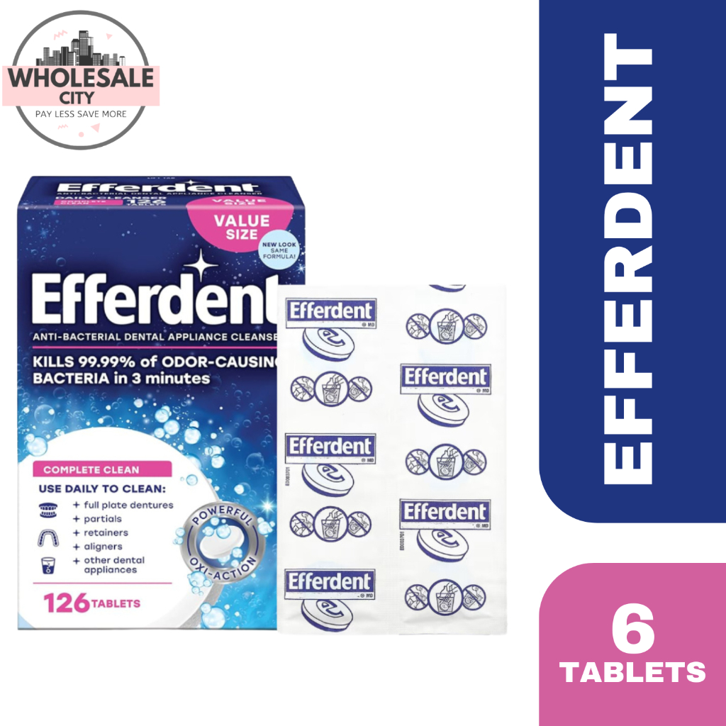 Efferdent Anti-Bacterial Denture Cleanser COMPLETE CLEAN 6 tabs ...