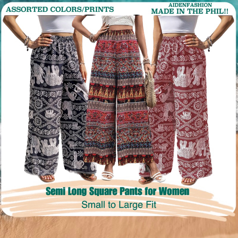 Semi Long Sqaure Pants for Women /SMALL TO MEDIUM | Shopee Philippines