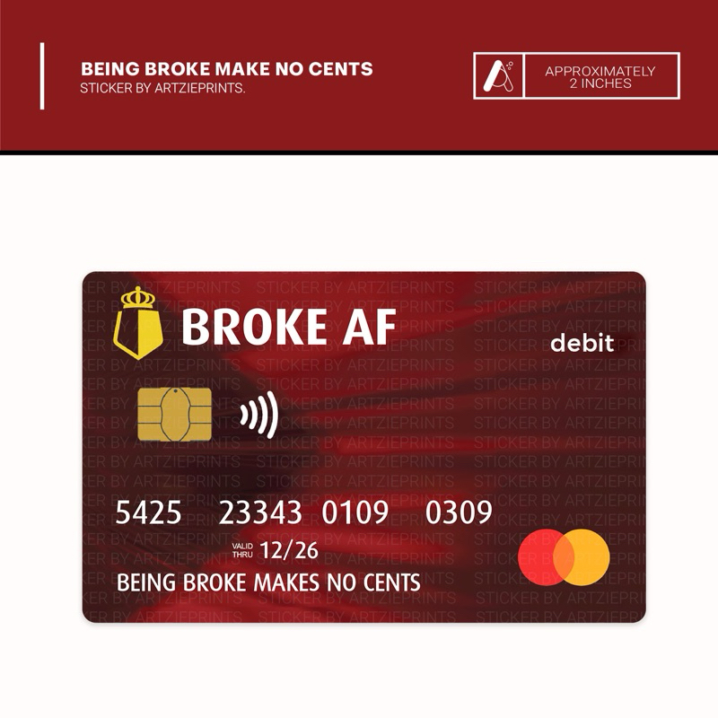 Being Broke Af Sticker | Matte Laminated Waterproof | For : Laptop ...