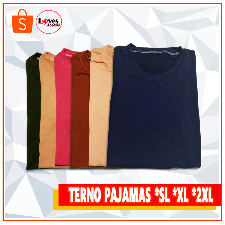 NEW! PLAIN AESTHETIC TERNO PAJAMAS for Adults (*S/M *L/XL *2XL) Cotton ...