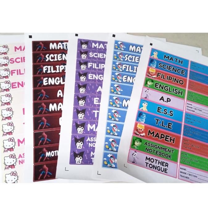 Notebook Subject Label with Name Tag Sticker | Shopee Philippines