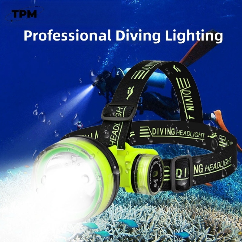 LED diving light professional waterproof head-mounted rechargeable ...