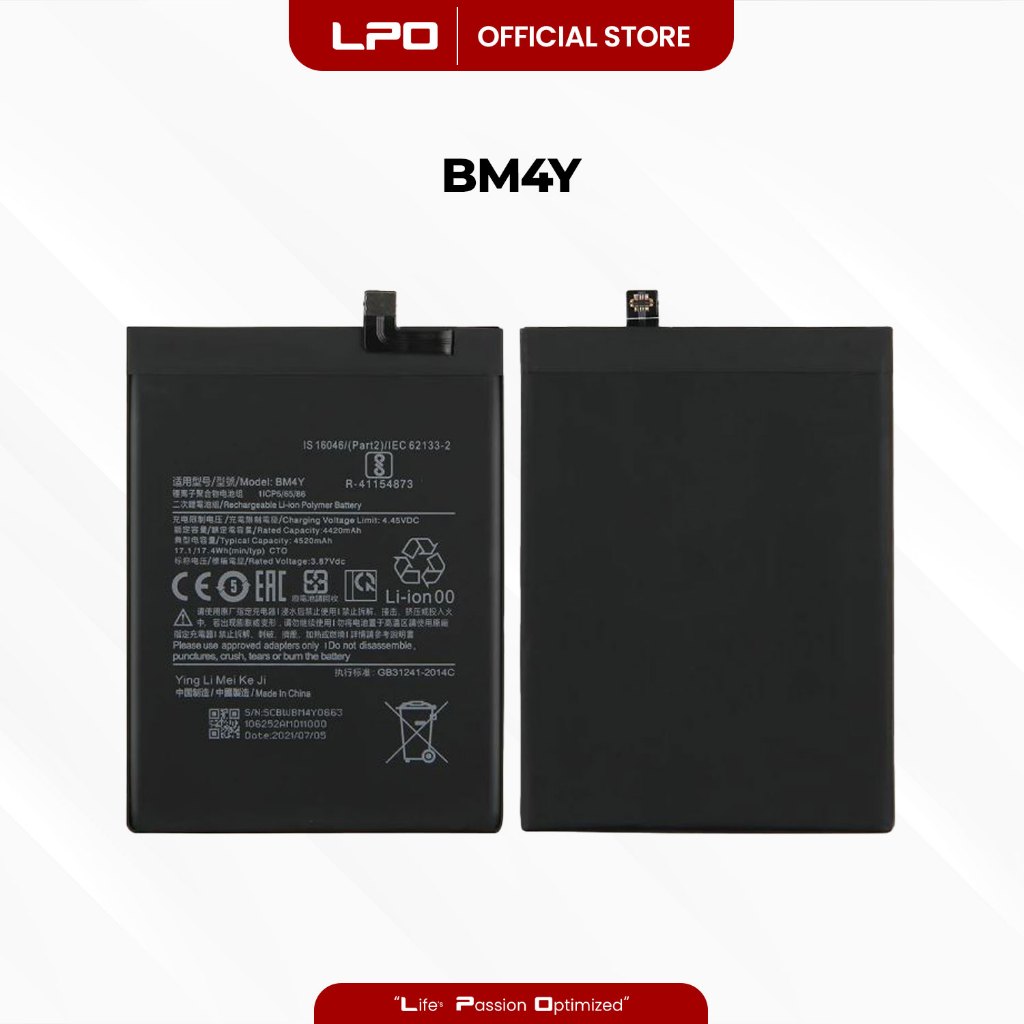 LPO Cellphone Battery BM4Y 3.8V 4520mAh 17.4Wh Compatible With Xiaomi ...