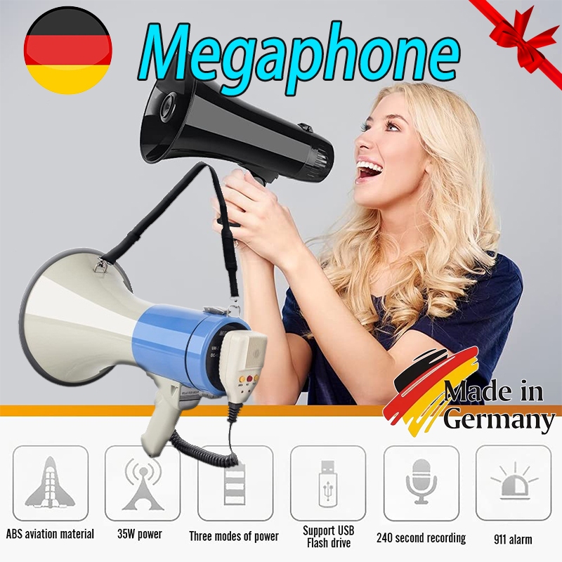 Megaphone Handheld Big Megaphone Speaker Bullhorn Siren Alarm ...