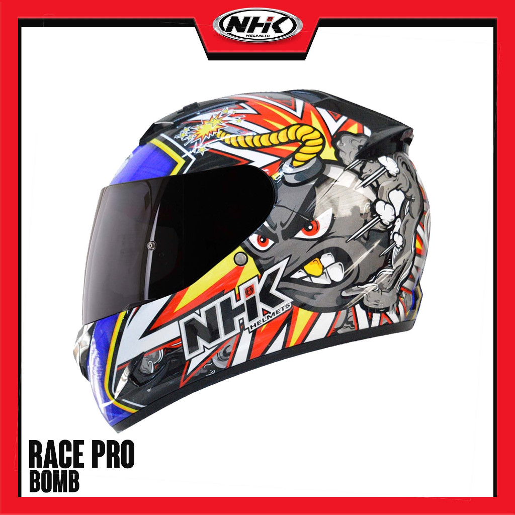 NHK Helmet Race Pro BOMB Full Face Single Visor | NHK Helmets Official ...