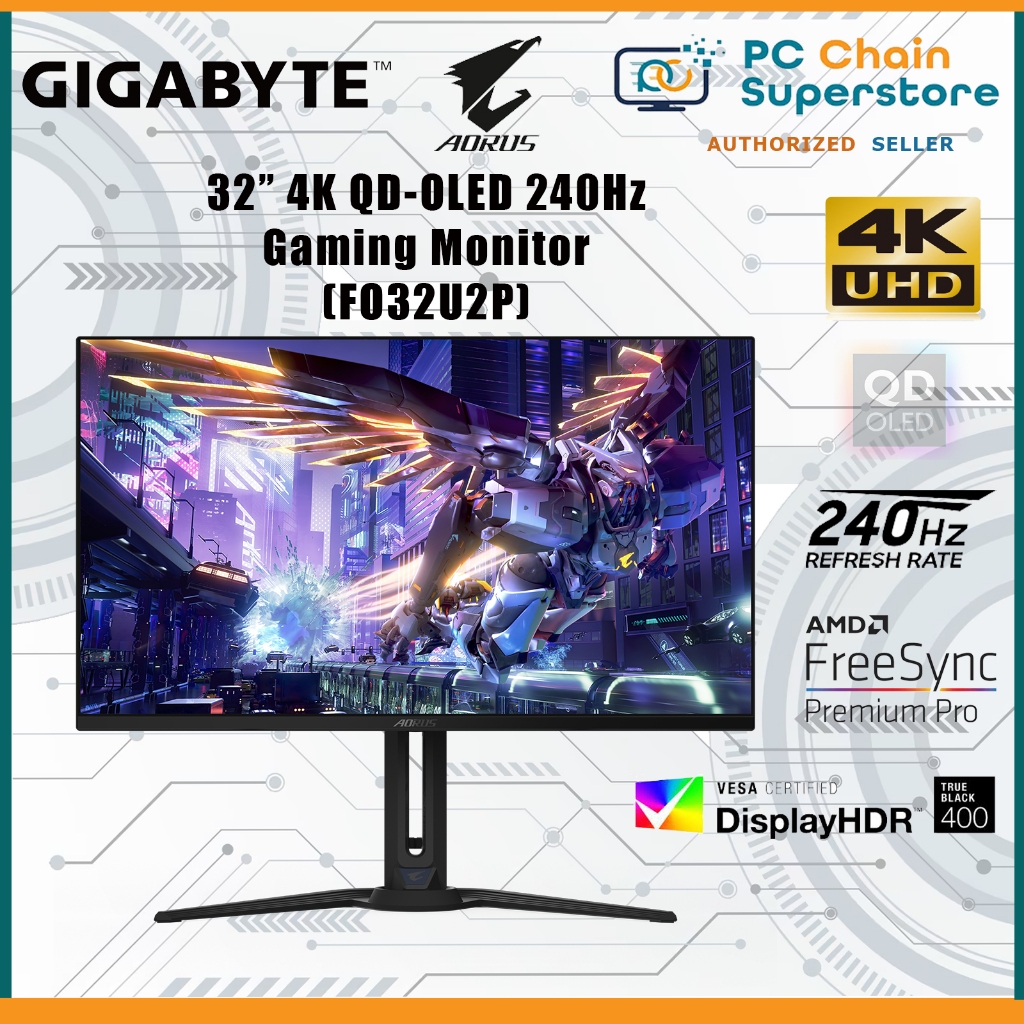 Gigabyte Aorus FO32U2P 4K OLED Gaming Monitor - 31.5" UHD QD-OLED ...