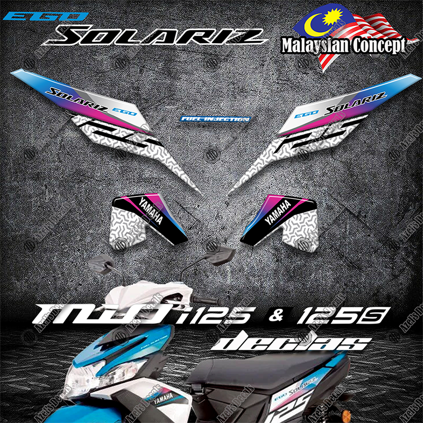 YAMAHA EGO SOLARIZ DECALS M3 MIO i125/i125s / STICKER FOR MOTORCYCLE ...