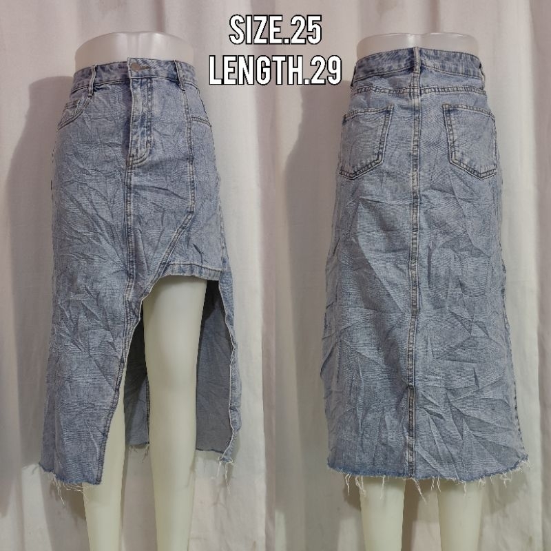 B45 PRELOVED DENIM SKIRT LONG | PALDA 3 | Shopee Philippines