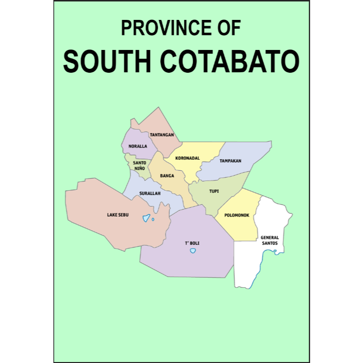 South Cotabato Province Map Waterproof A4 Laminated Chart | Shopee ...