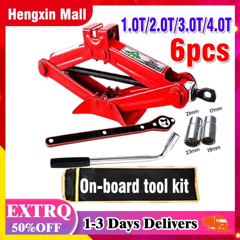 3T Scissor Jack Set For Automotive Use Portable Tire Jack With Ratchet ...