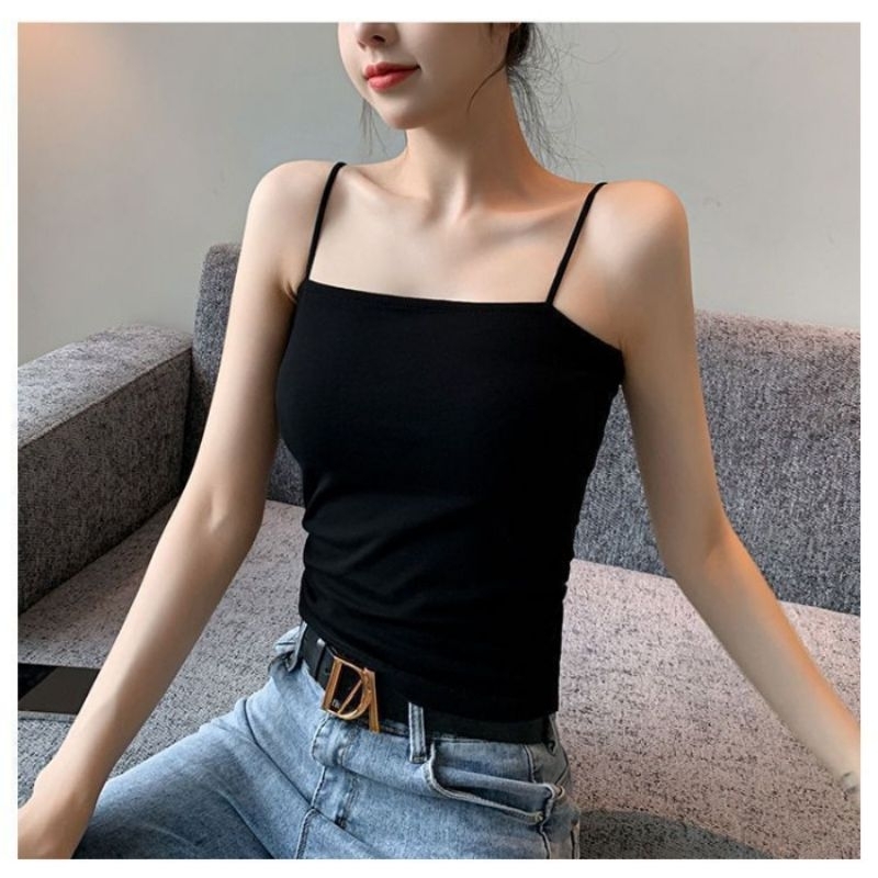 double lining front seamless spagheti strap sando tank top inner ...