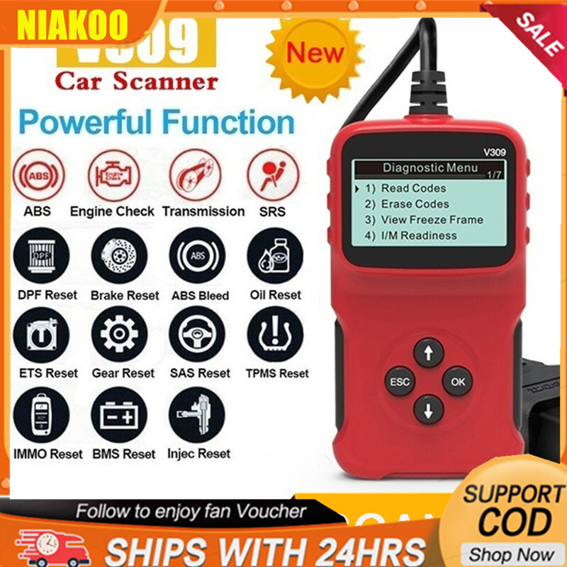 Car OBD2 Scanner V309 Code Reader Engine Fault Code Reader Auto ...