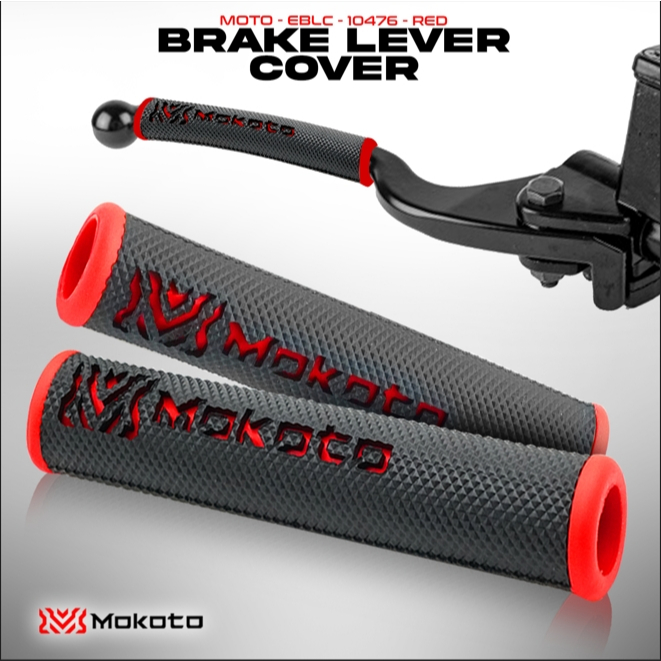 MOKOTO ELITE SERIES RUBBER BRAKE LEVER COVER GRAY / RED / BLACK BRAKE ...