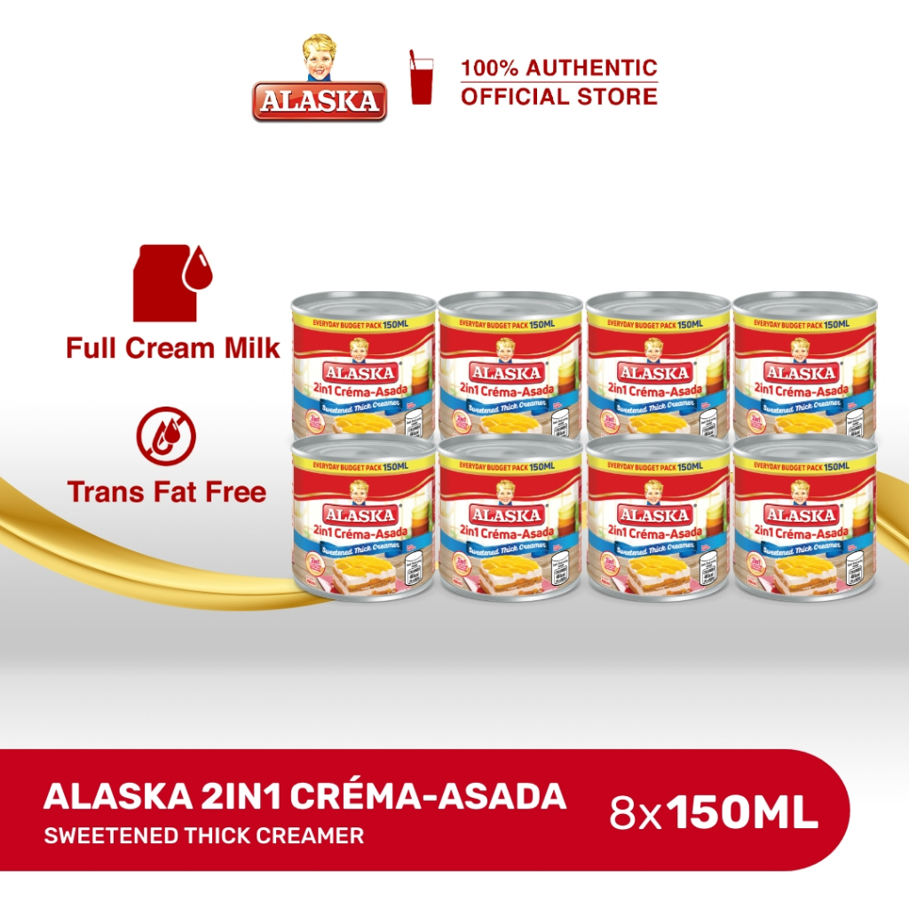 Alaska 2in1 Crema-Asada Sweetened Thick Creamer 150ml | Set of 8 ...