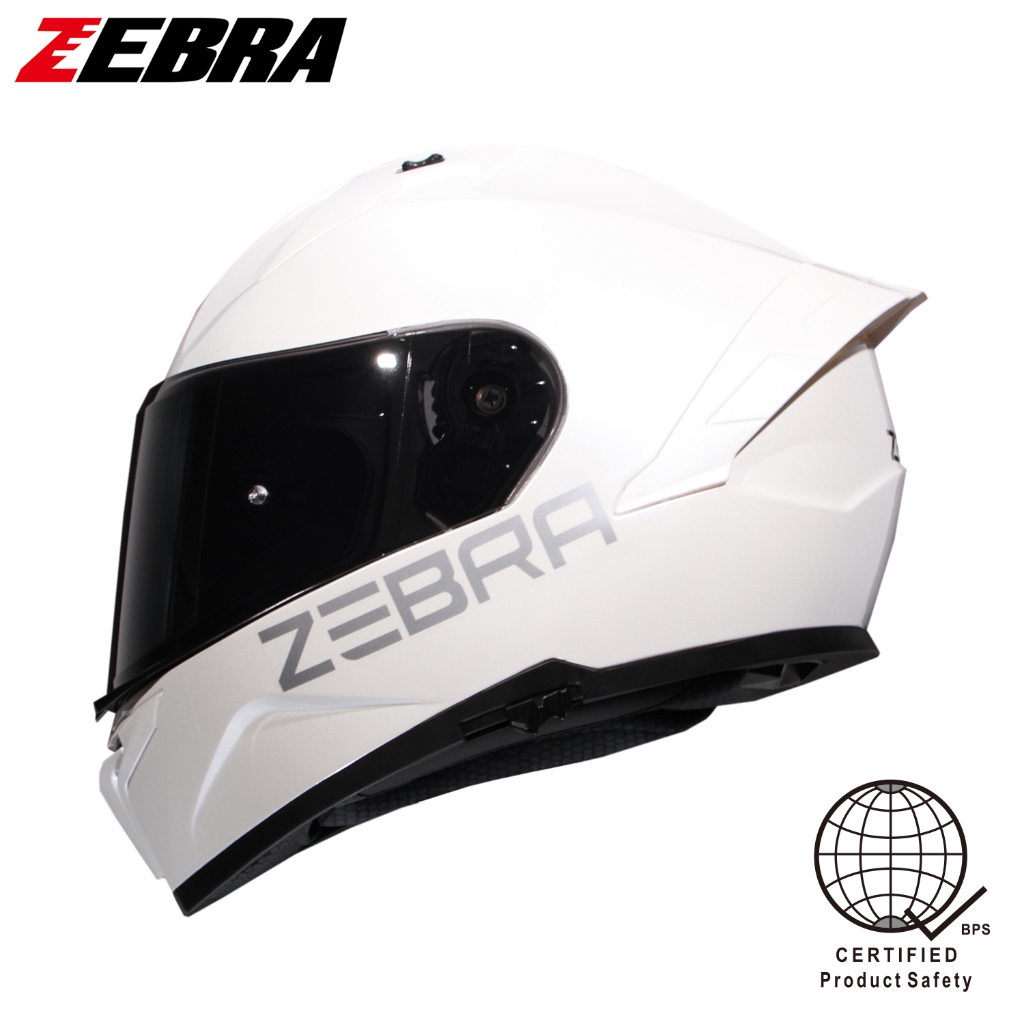 ZEBRA 879 Plain Color Dual Visor Full Face Helmet Unisex Motorcycle ...