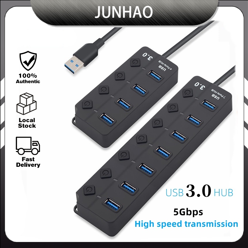 USB 3.0 Hub For Various Computers Ultra high Speed USB Hub 4 Port / 7 ...