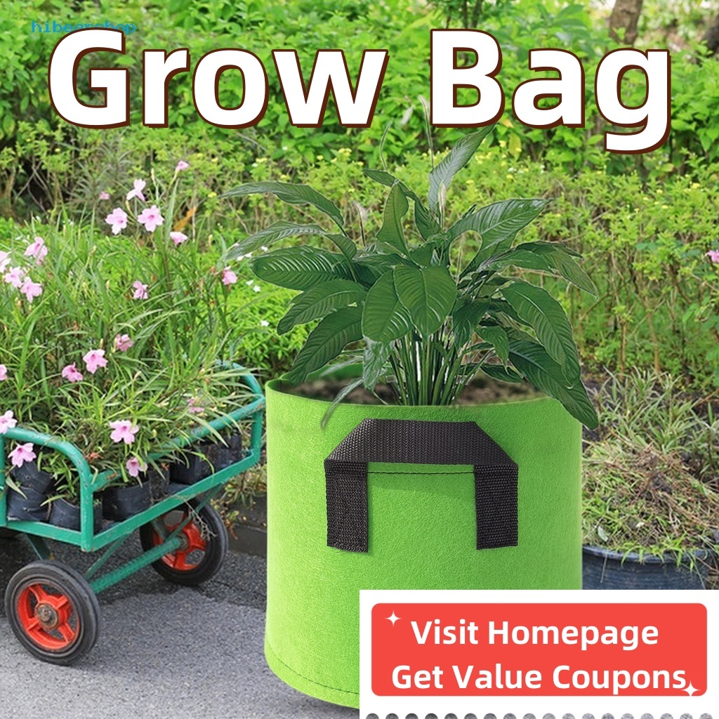 Non-Woven Grow Bag Flower Pot Container Planting Bag Seedling Gallon ...
