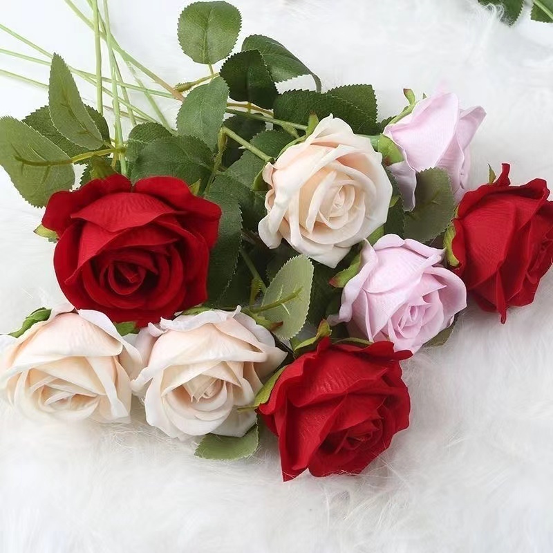 High Quality Velvet Rose&Cloth Rose Fake Rose Fake Flowers Artificial ...