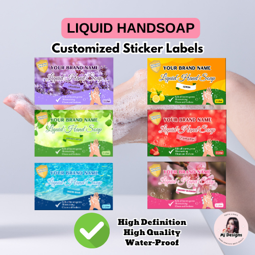 CUSTOMIZED WATERPROOF STICKER LABEL - LIQUID HANDSOAP | Shopee Philippines