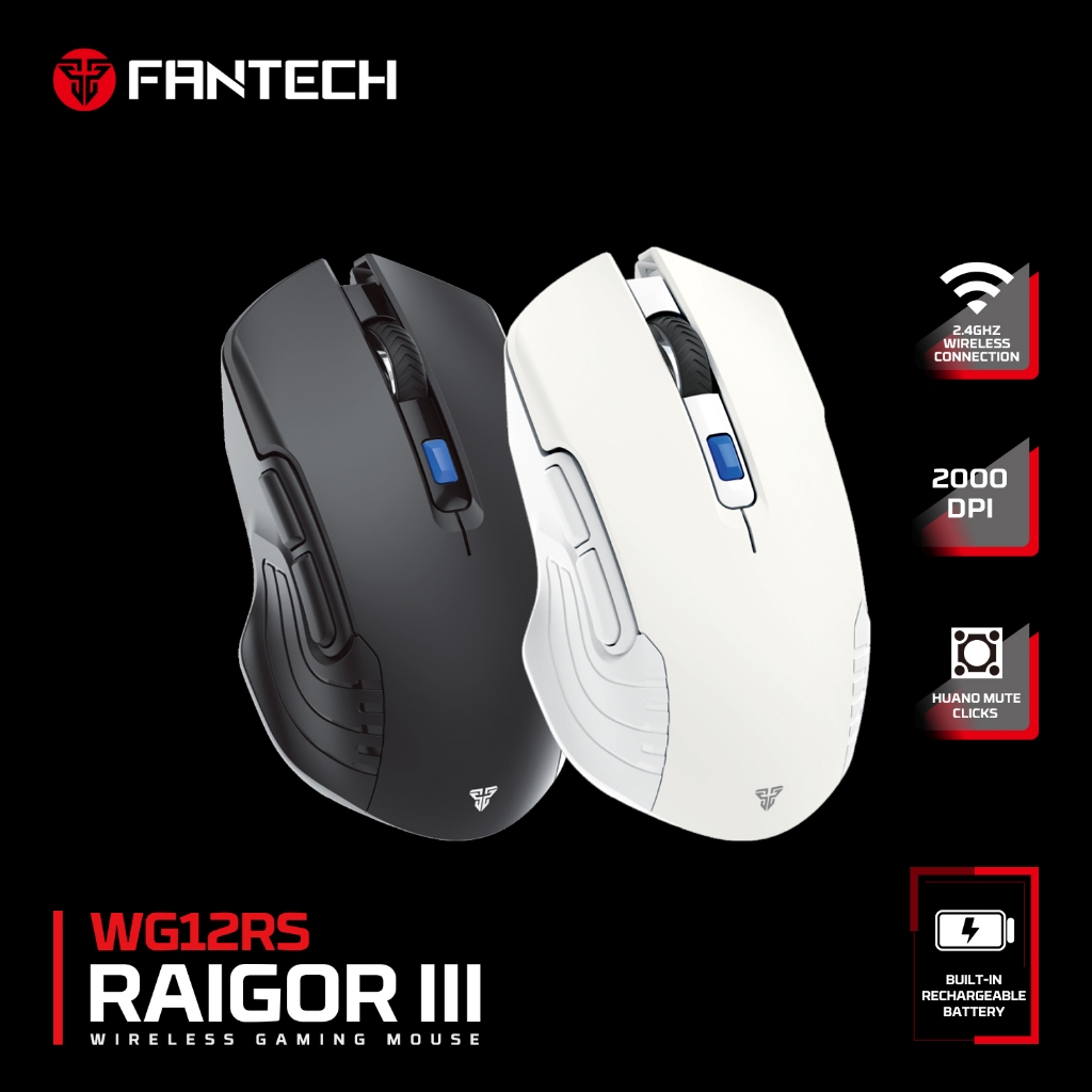 Fantech WG12RS Raigor III Silent Click Rechargeable 2.4GHz Wireless ...