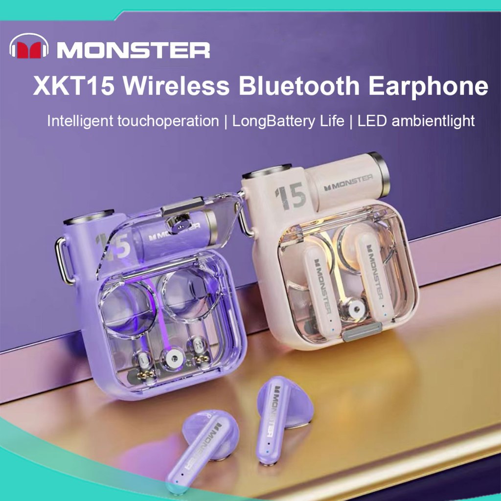Monster XKT15 BT5.3 Wireless Bluetooth Headset Sports Earphones ...