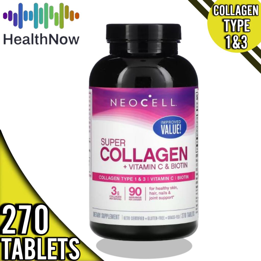 NeoCell, Super Collagen, + Vitamin C & Biotin, 270 Tablets | Shopee ...