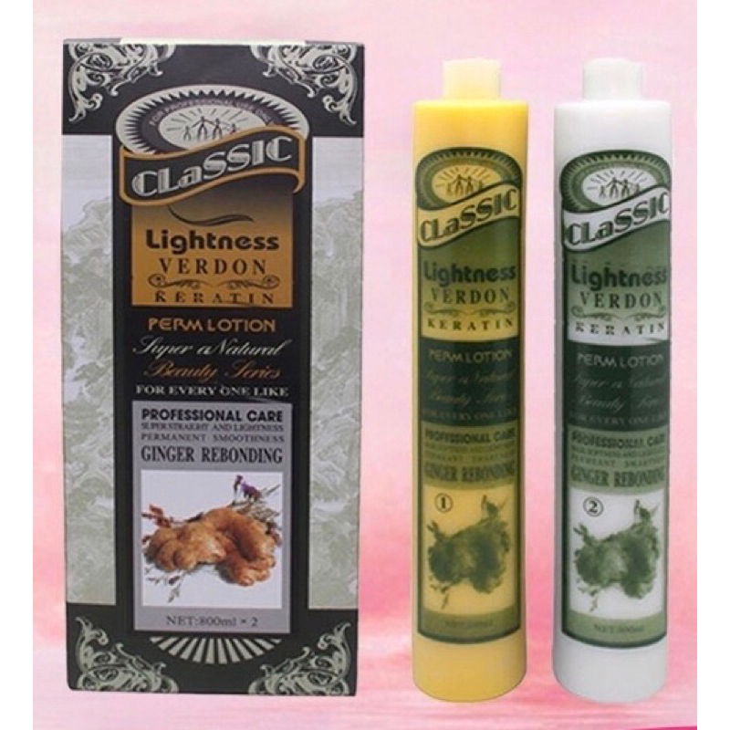 2in1 ( 2 Bottles ) Lightness Ginger Keratin Hair Rebonding Cream Verdon ...