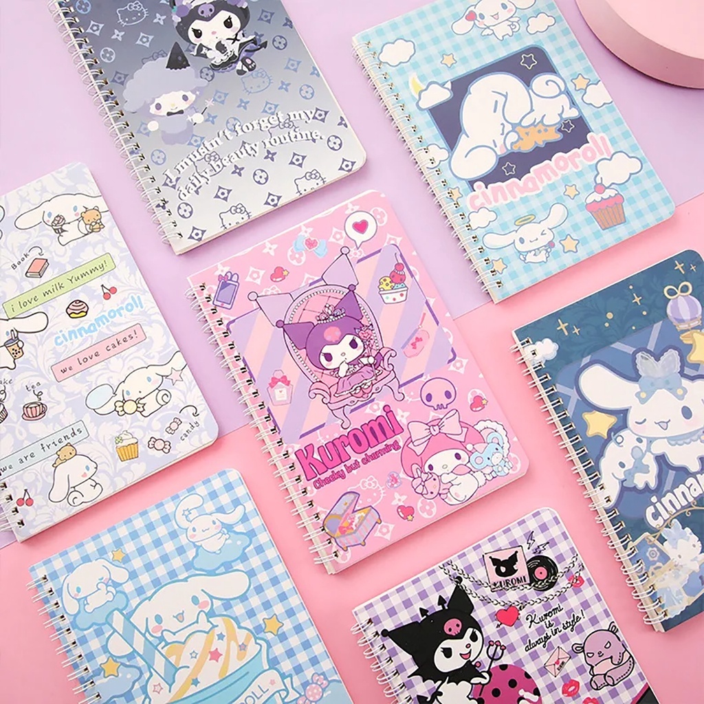 4pcs/set A5 Cute Cartoon Spiral notebook Mini Portable Coil Notepad ...