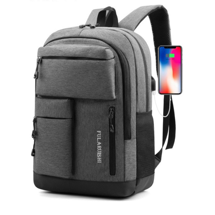 hy bag#4019 korean new canvas usb backpack and 16inck backpack for men ...