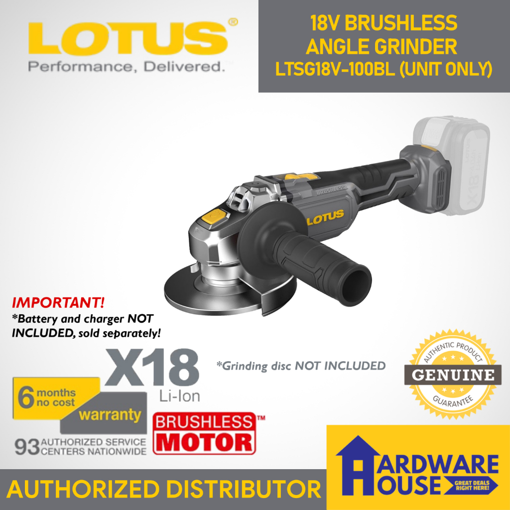 ORIGINAL LOTUS 18V Brushless Angle Grinder 4" Cordless Metal Cutting NO ...
