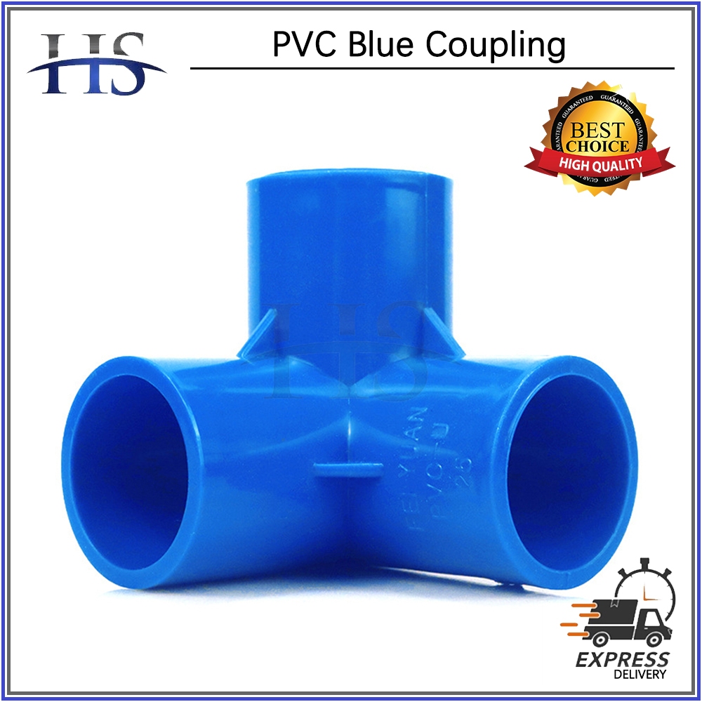 PVC Blue Fittings 3 Way Tee 1/2" to 1"(Diameter 20MM to 25MM) | Shopee ...