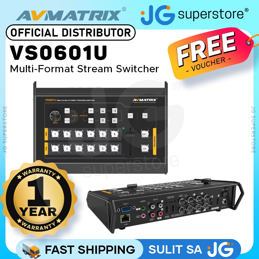AVMATRIX VS0601U 6-Channel SDI / HDMI Multi-Format Streaming Switcher ...