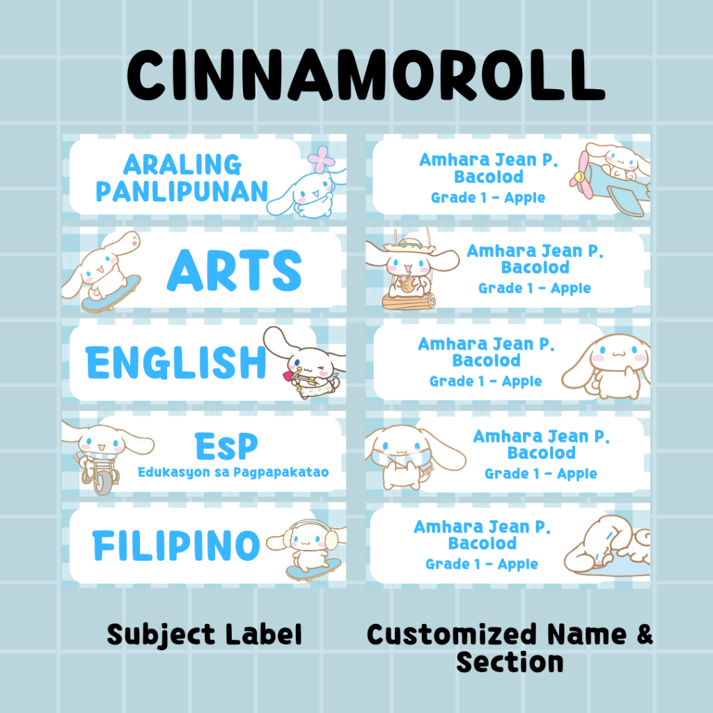 Customized Subject & Name Label Stickers Set | Shopee Philippines