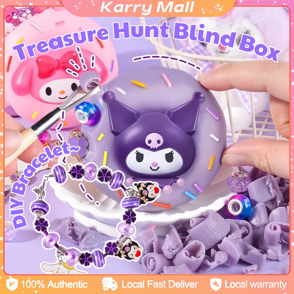 Sanrio Treasure Hunt Gem Digging Toys Kuromi DIY Bracelet Blind Box ...