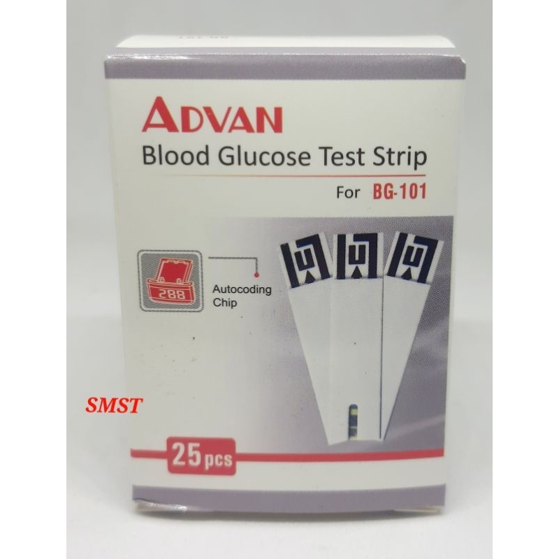 ADVAN Glucose Test Strip (BG-101) 25pcs For BG101 Glucometer | Shopee ...