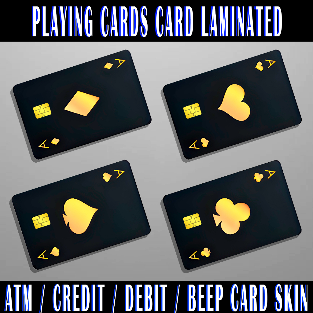 PLAYING CARDS (ACE-KING-J0KER)- ATM/CREDIT/DEBIT/BEEP SKIN CARD STICKER LAMINATED | Shopee ...