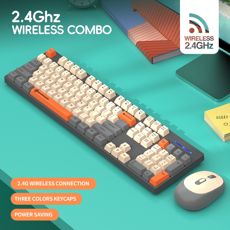 W1060 Wireless Keyboard With Mouse 2.4G Connection Automatic Sleep Power Saving Keyboard Set ...